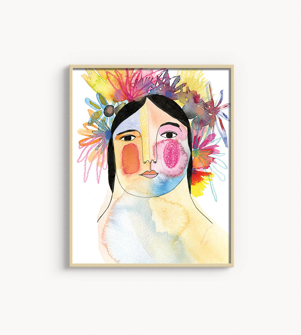 Katy Biele - Floral Lady I (print) | The Kube Studios